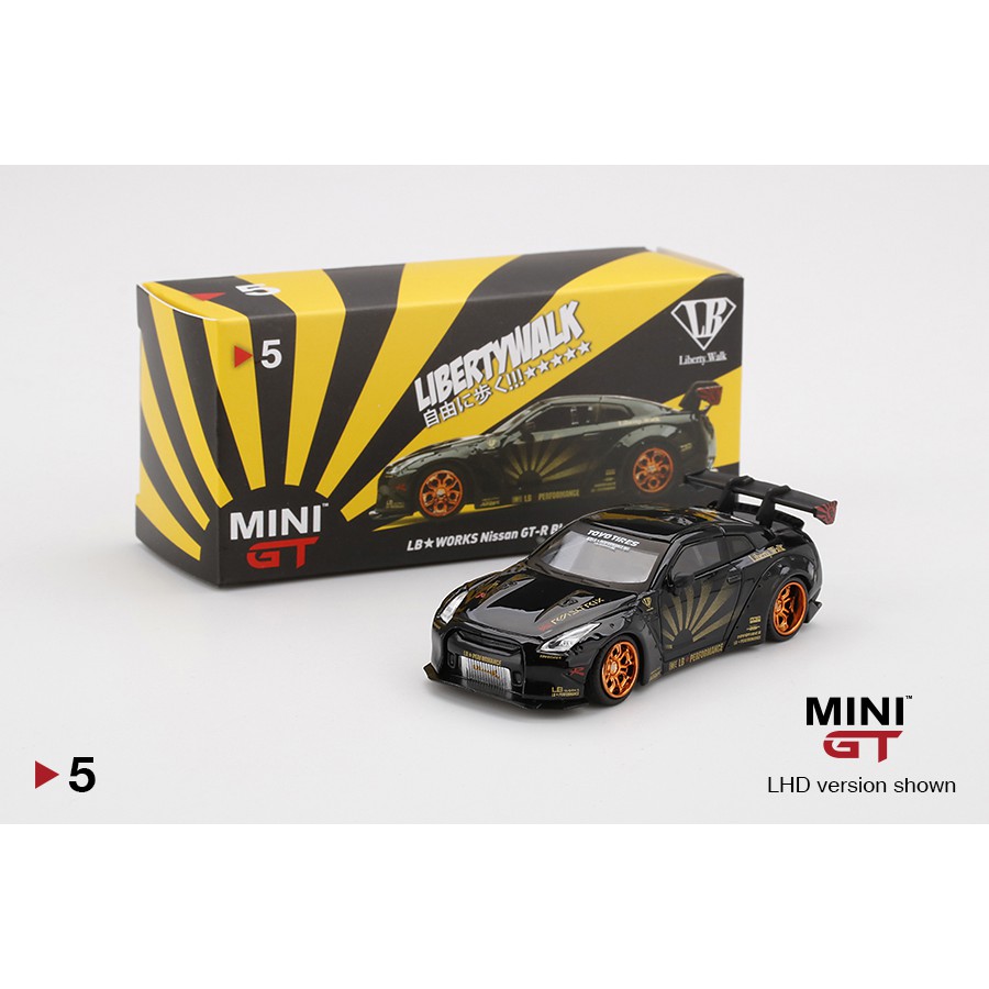 MINI GT 1/64 #05 LB WORKS NISSAN GTR R35 TYPE 1 REAR WING 1+2 BLACK ...