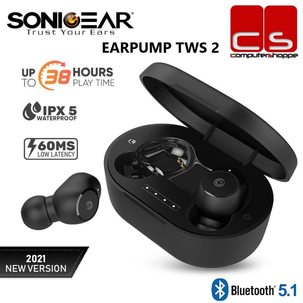 SonicGear Earpump TWS 2 Wireless Bluetooth Earbuds | Shopee Malaysia