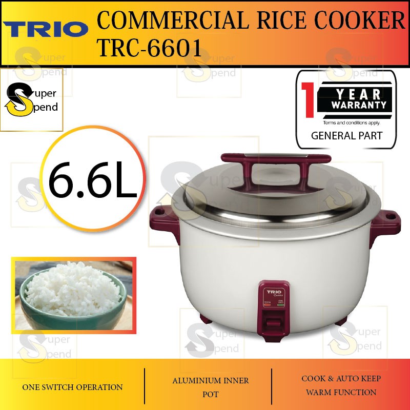 [ 6.6 Litres ] Trio Commercial Electric Rice Cooker TRC-6601 TRC6601 ...