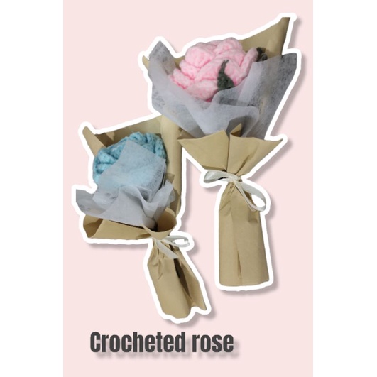 Bunga ros kait / crocheted rose bouquet /bunga kait handmade | Shopee ...