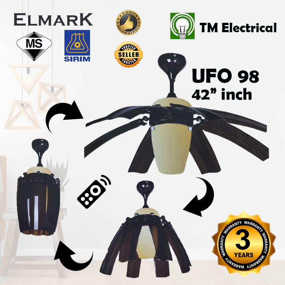 ELMARK KING OF FAN 42'' CEILING FAN UFO 98 / AC MOTOR / REMOTE CONTROL ...