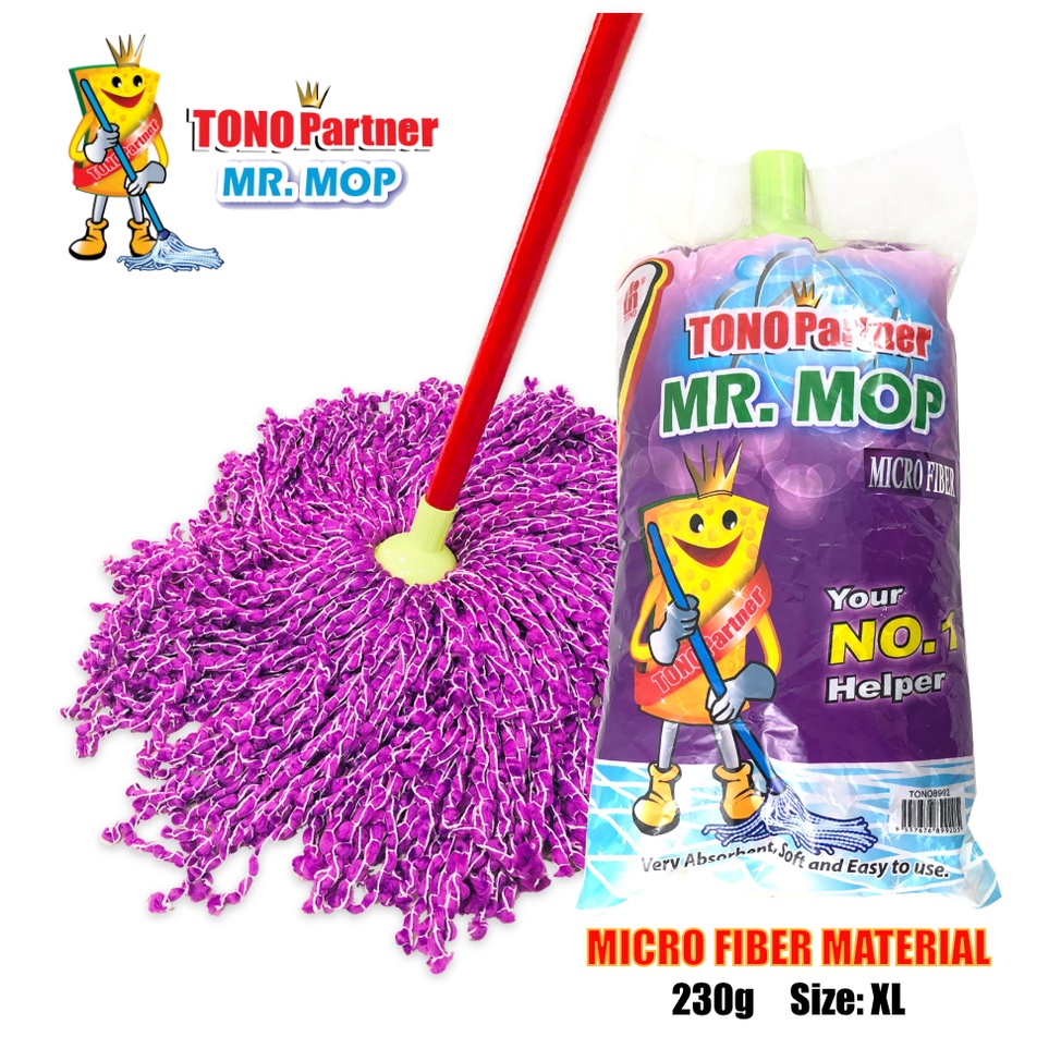 Mr Mop Microfiber Fabric Mop Set Mop Head, Wood Handle, Stainless Steel ...