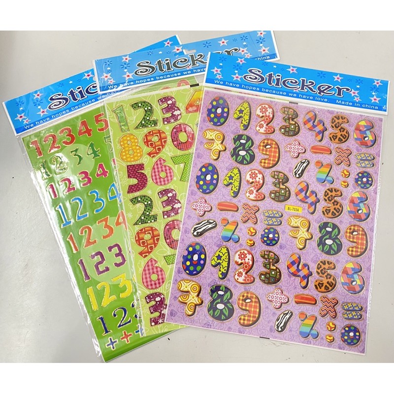 123 Numbers Stickers - 1 sheet | Shopee Malaysia
