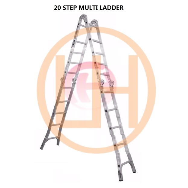 20 Step Heavy Duty Aluminium Multi Purpose Ladder - Tangga Lipat ...