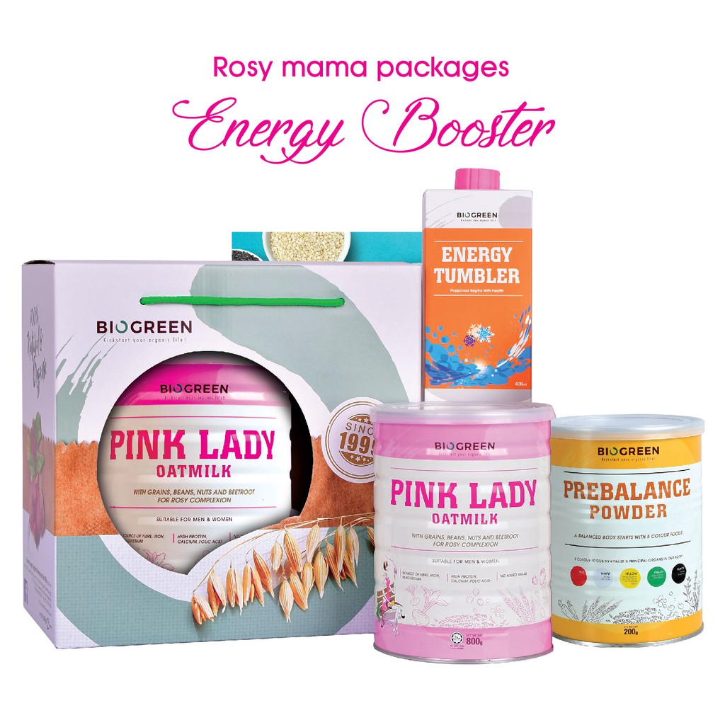 Biogreen Pink Lady Energy Booster Package (Pink Lady Oatmilk 800g ...