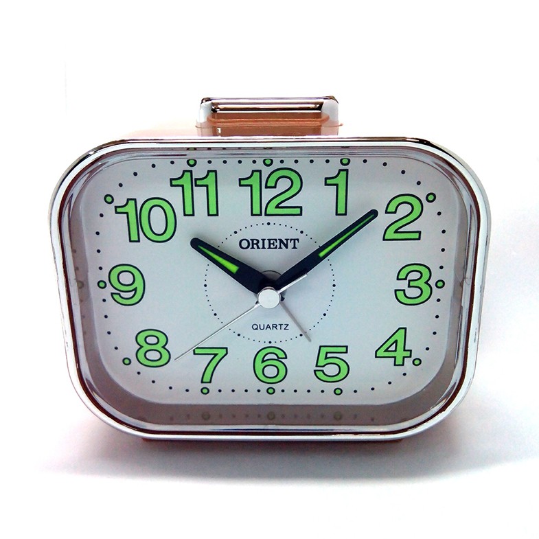 Orient TE-019 Japan Quartz Alarm Clock- White Dial (Light Brown ...