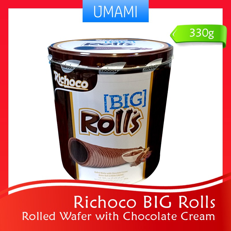 Richoco Big Rolls | Rolled Wafer with Chocolate Cream 330g | Shopee Malaysia