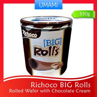 Richoco Big Rolls | Rolled Wafer with Chocolate Cream 330g | Shopee Malaysia