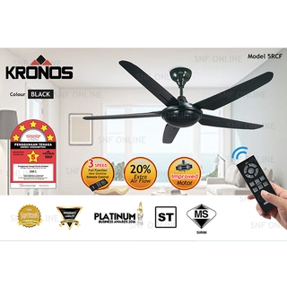 Kronos By Deka 5 Blade Ceiling Fan With Remote Control (56”) DFK9BK K9 ...