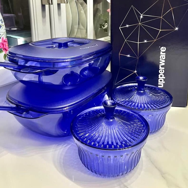 Tupperware Royale Blue Crystalline Set (Gift Box) + PWP Crystalline ...