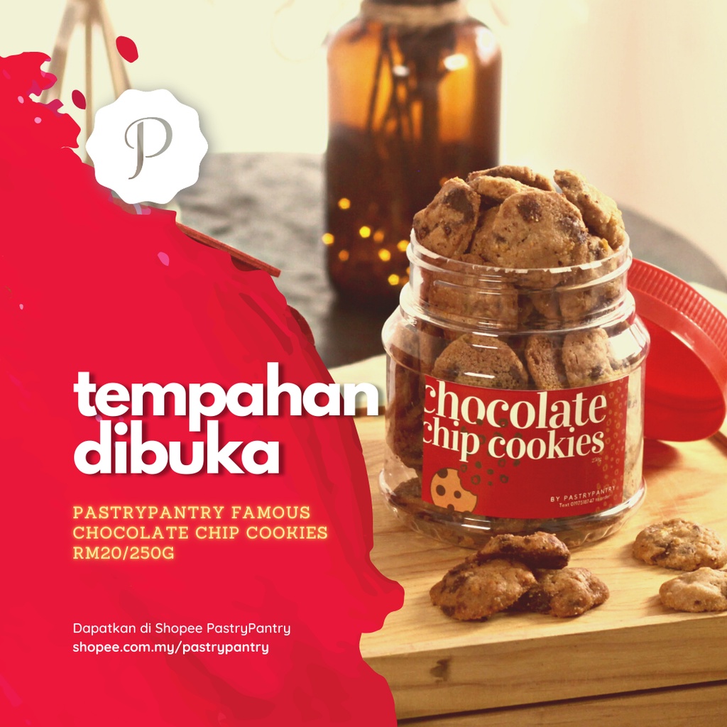 Chocolate Chip Cookies PASTRYPANTRY FAMOUS kuih raya coklat rangup ...