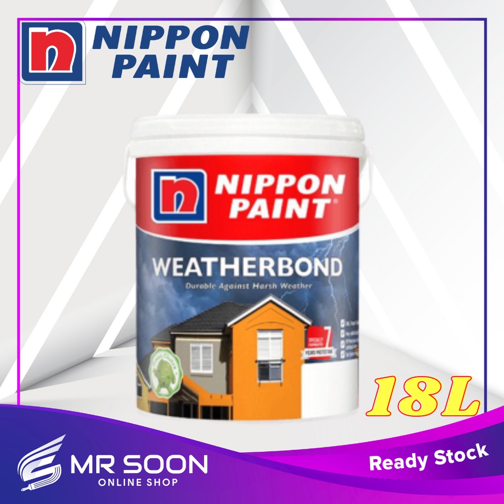 NIPPON PAINT Weatherbond 18L Exterior Paint/Cat Luar/Cat Rumah /Cat ...