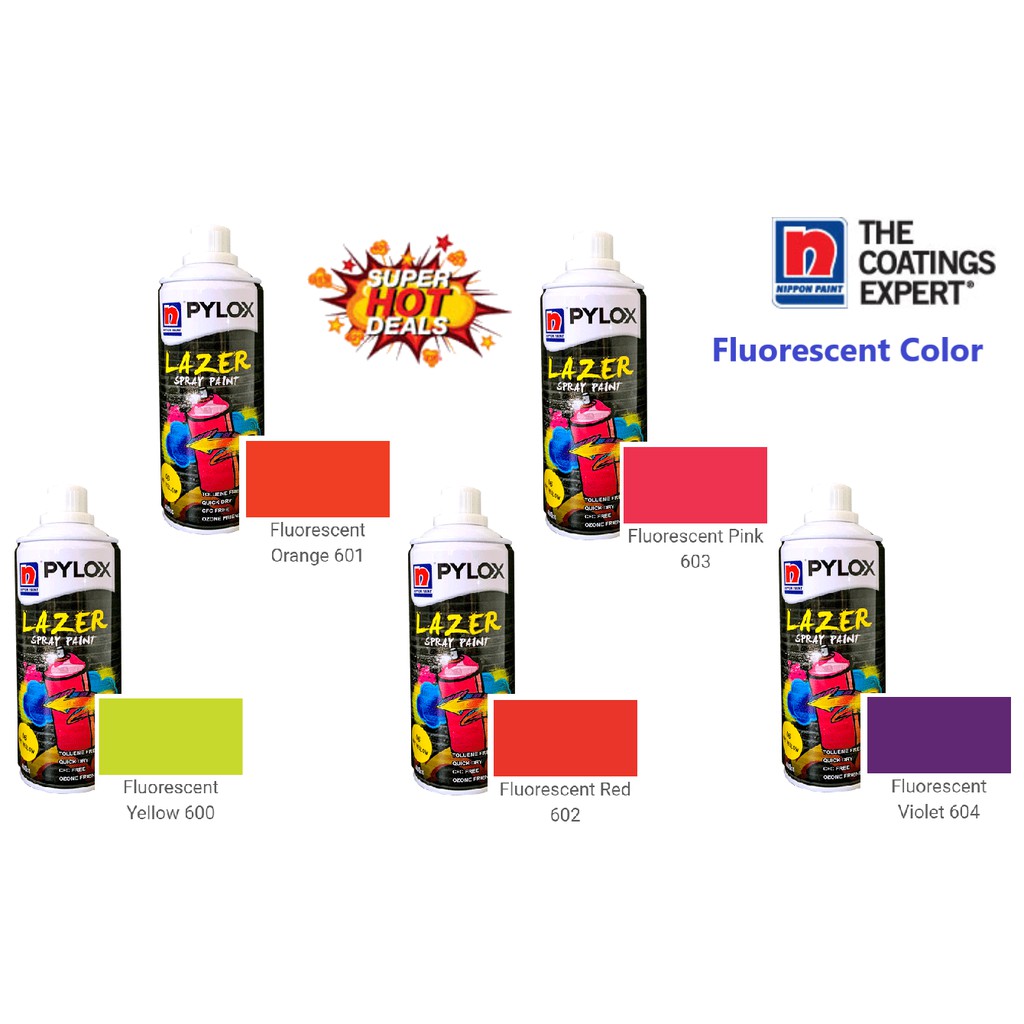 NIPPON PANIT Pylox Spray Paint 400CC Fluorescent Color Ready Stock ...