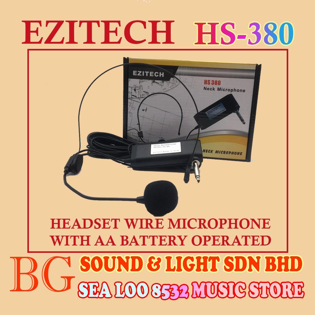 EZITECH HS-380 / HS380 HEADSET WIRE IMAM MICROPHONE READY STOCK IN ...