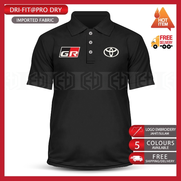 Polo T Shirt Microfiber Toyota GR Supra TRD Dry Fit Unisex Baju Casual ...