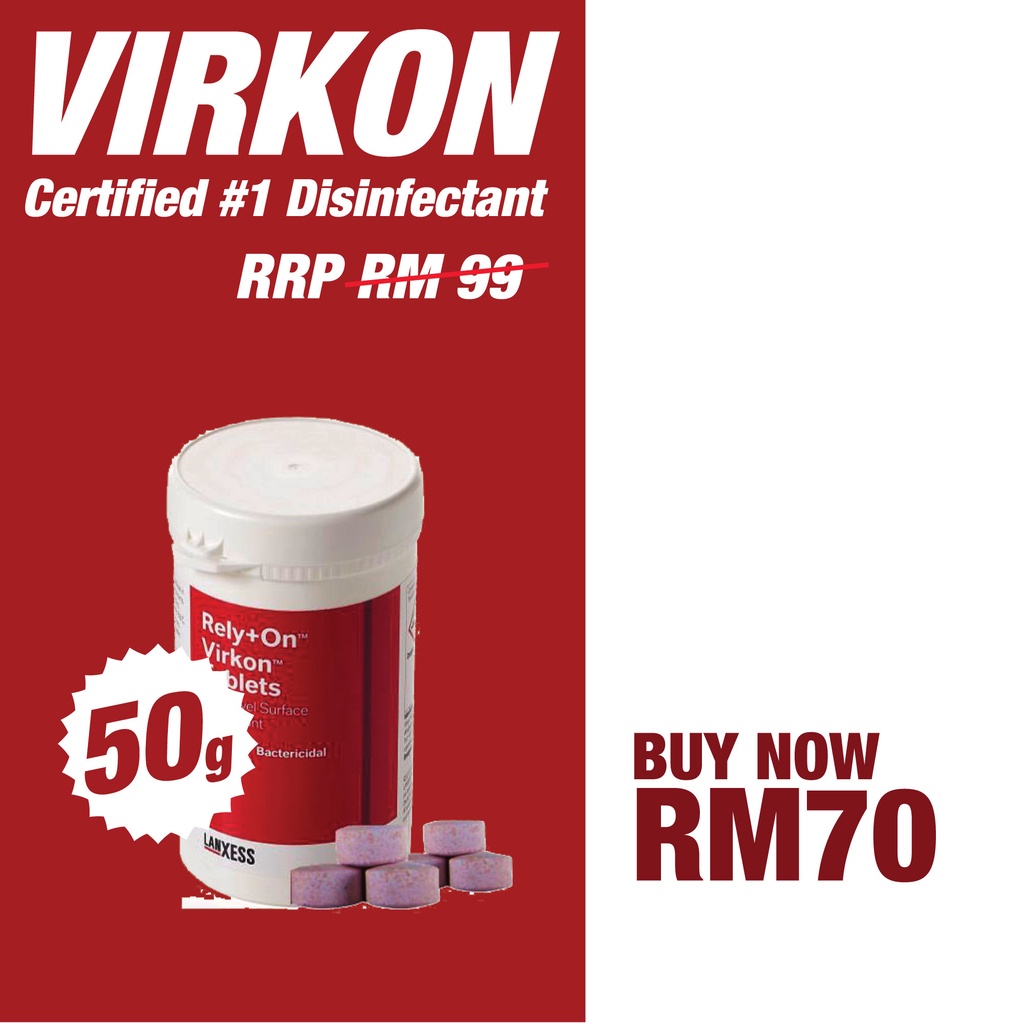 Virkon Rely + On Tablet Surface Disinfectant (50g) | Shopee Malaysia