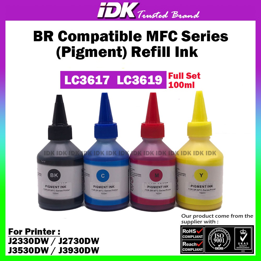 MFC Series Compatible Pigment Refill ink For Brother LC3617 LC3619 ...
