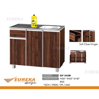 EUREKA 3.5ft Basin Kitchen Cabinet/Kabinet Dapur Sinki Drawer | Shopee ...