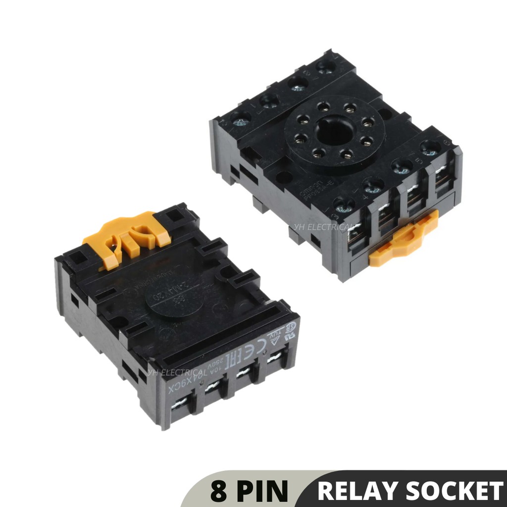 8 Round Pin 8Pin PF083A Relay Base Socket Timer (Black) | Shopee Malaysia