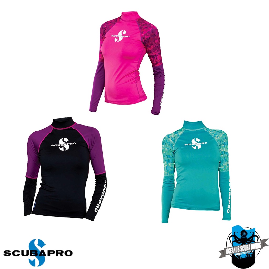 (READY STOCK) SCUBAPRO UPF50 Long Sleeve Rash Guard, Woman | Shopee ...