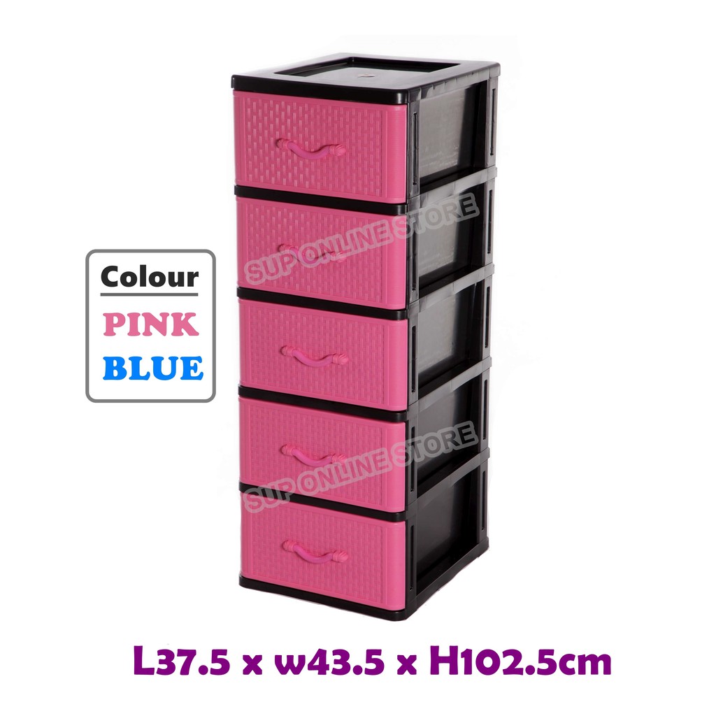 5 Tier Plastic Drawer / Cabinet / Storage Cabinet / Drawer / Laci ...
