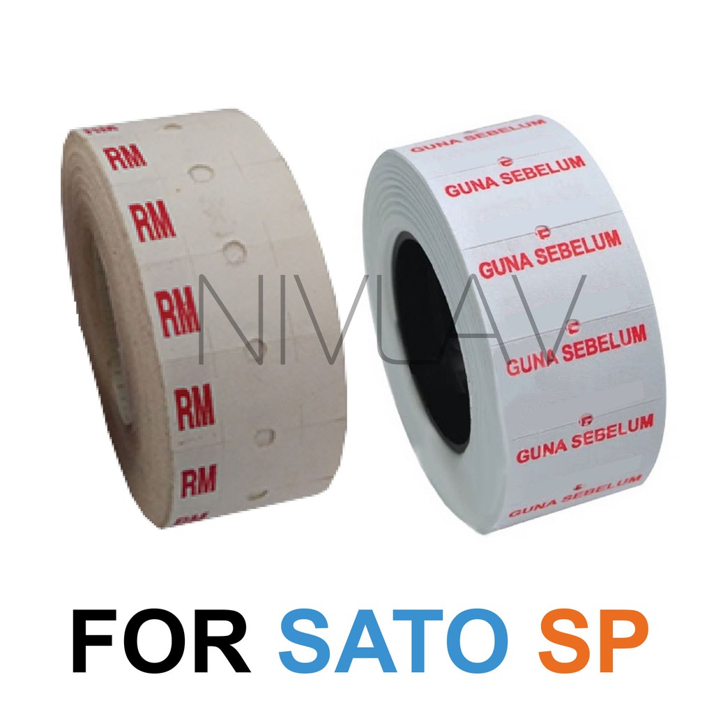 🔥READY STOCK🔥10ROLL NIVLAC SATO SP PB1 HAND LABELLER STICKER PRICE TAG ...