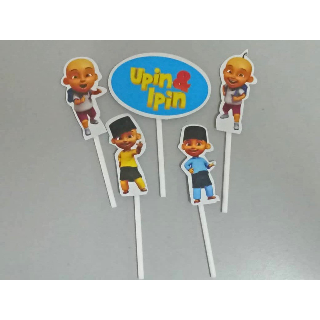Ready Stock 5pcs Upin & Ipin Birthday Cake Topper Cartoon Topper Cake ...
