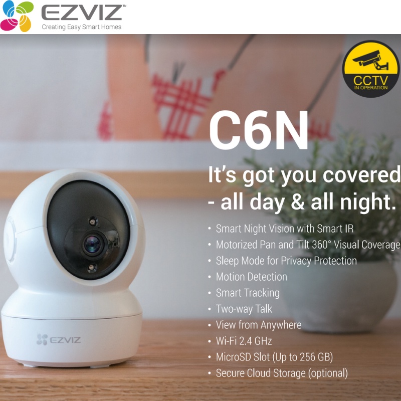 Ezviz C6N 2MP 4MP 1080P CCTV Indoor Security Smart Motion Tracking WiFi ...
