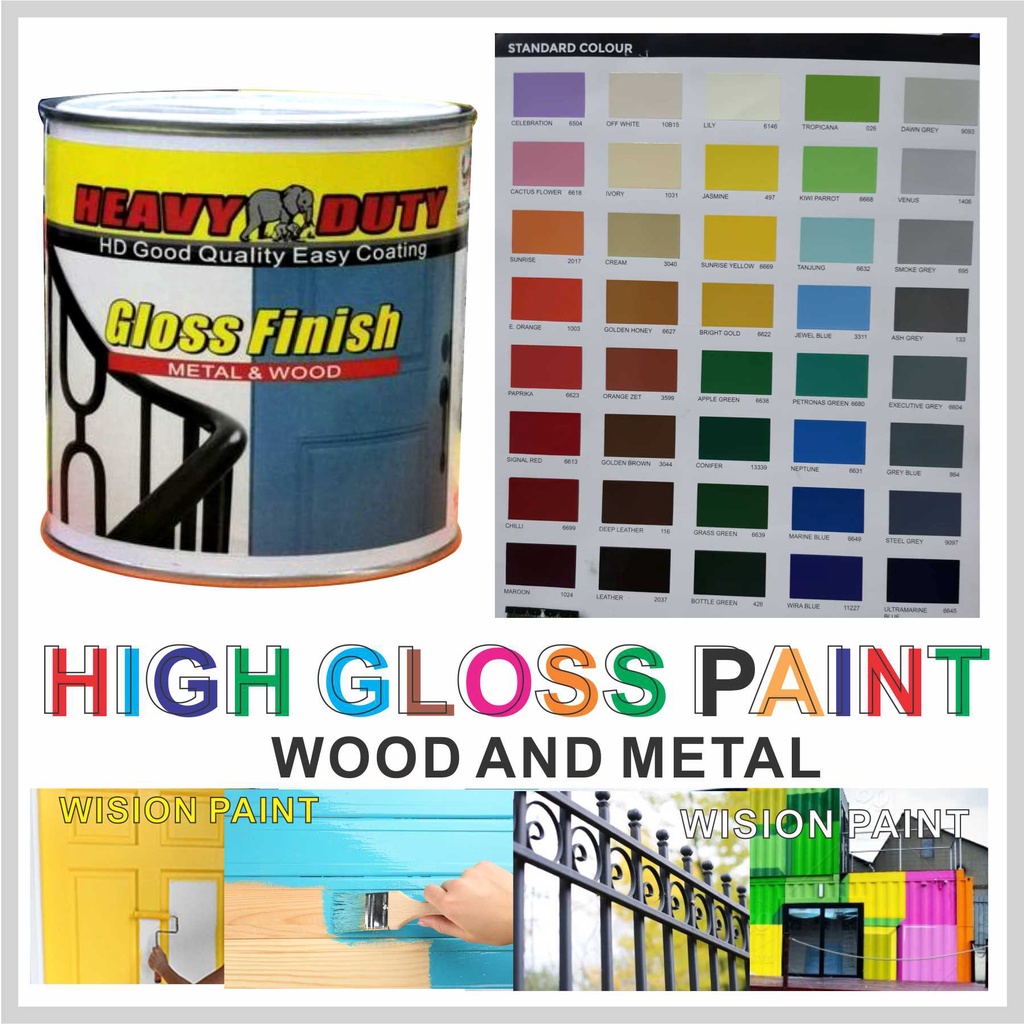 1L ( 1 LITER ) HIGH GLOSS PAINT ( HEAVY DUTY PRODUCT ) WOOD AND METAL ...