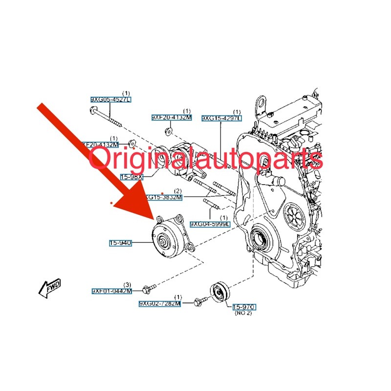 Ford Ranger T6 T7 2.2 3.2 Fan Clutch Brkt Pulley.(Thailand ). | Shopee ...