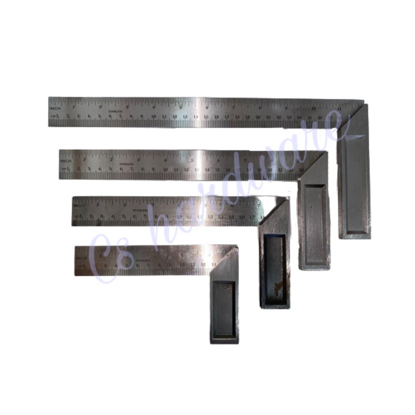 Merwin stainless steel l - square / angle ruler / pembaris sesiku steel ...