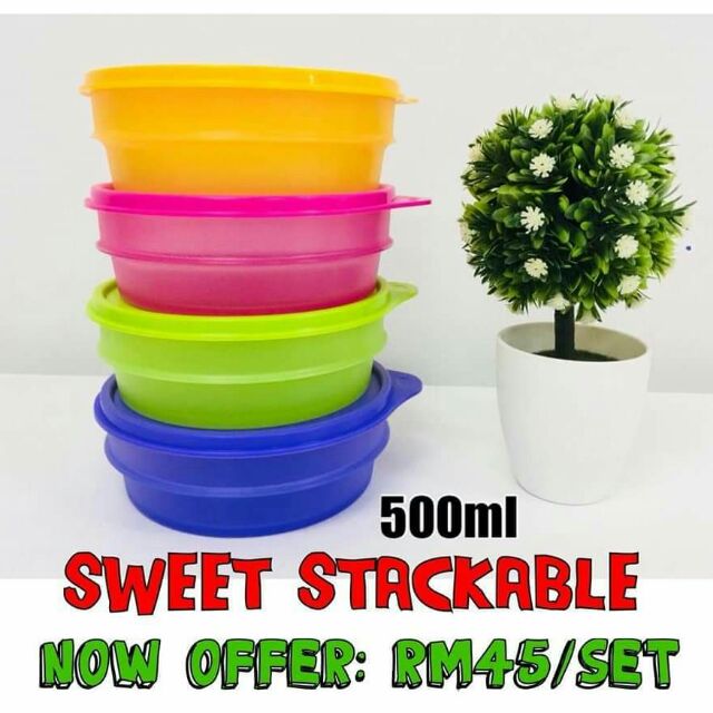 (Teachers' day promotion)Tupperware sweet stackable 500ml (1pc) | Shopee Malaysia