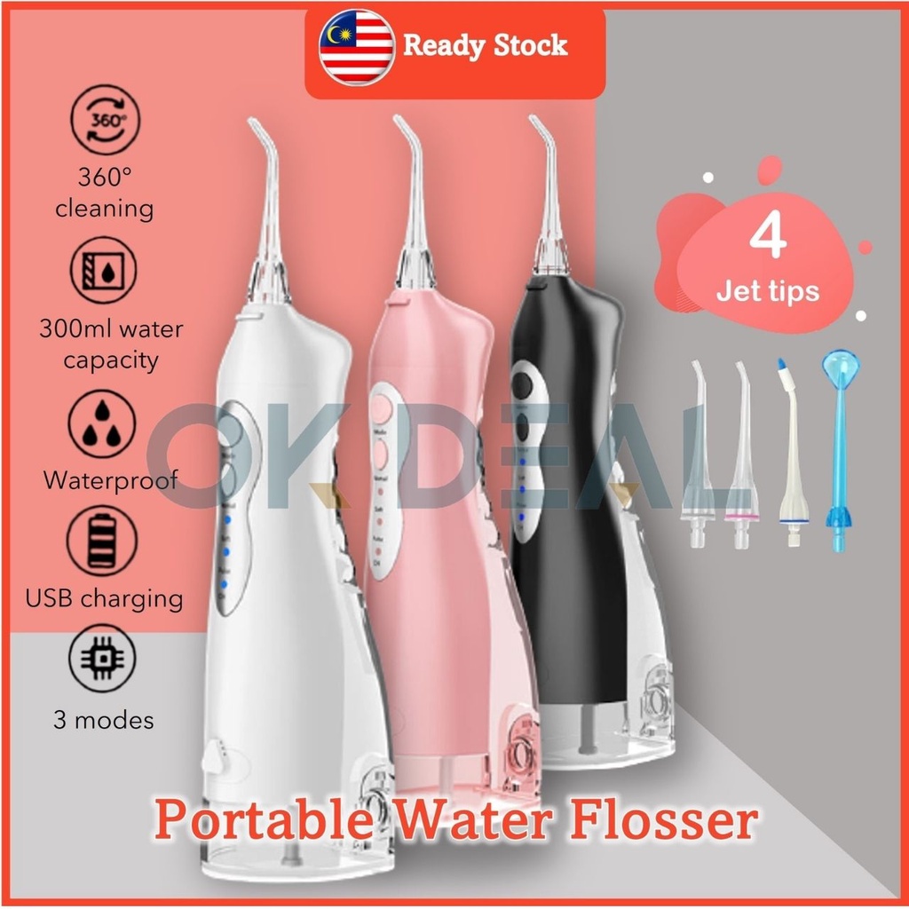 Portable Water Floss Oral Irrigator Rechargeable Water Dental Floss ...