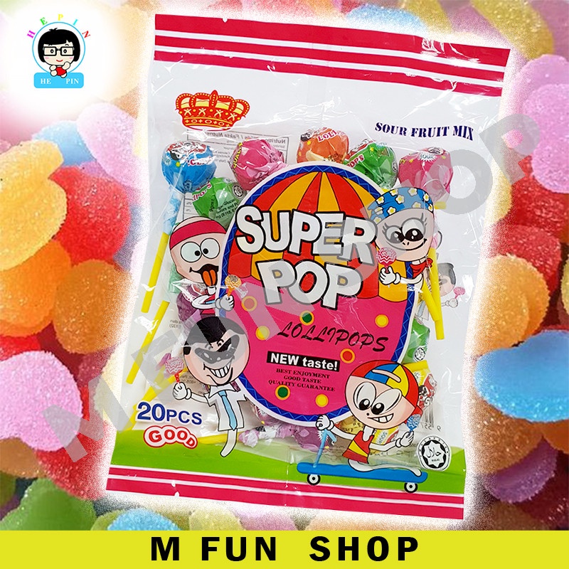 *Ready Stock* 20Pcs KHY Mixed Fruit Super Pop Lollipop Special Mix 5 Flavor (160g) | Shopee Malaysia