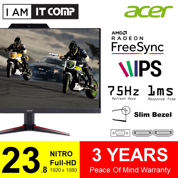 ACER NITRO 23.8 Inch VG240Y / NITRO 27 Inch VG270 Inch Full HD 75Hz IPS ...