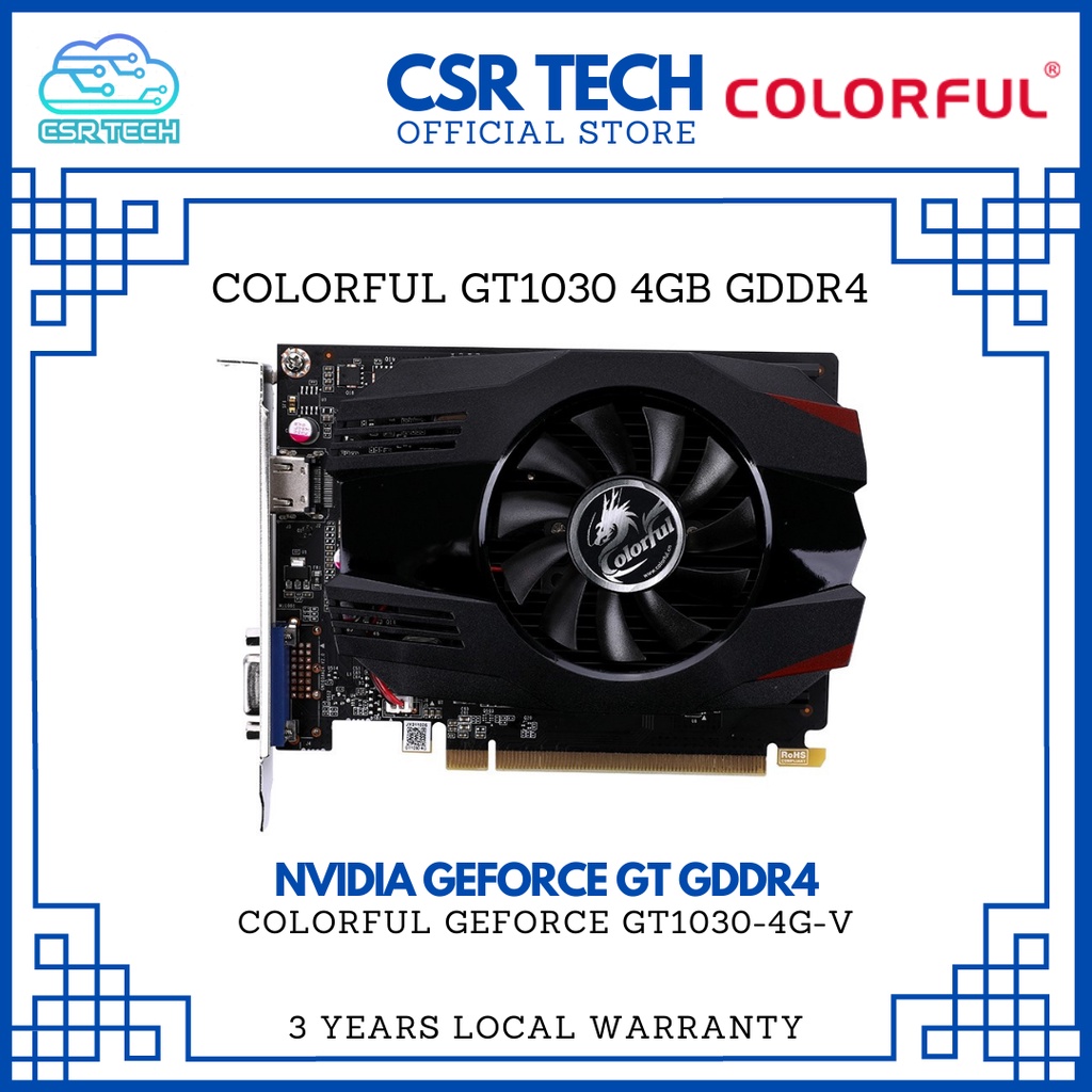 Colorful GT 1030 4GB GDDR4 GPU Graphic Card (GT1030-4G-V) | Shopee Malaysia