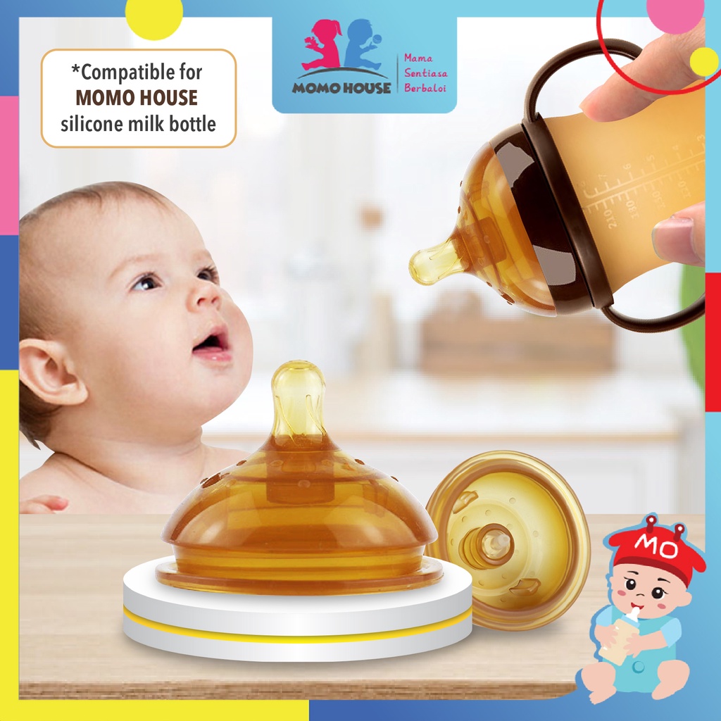 Puting Teat Extra Soft & Wide Neck Artificial Nipple Gantian Compatible ...