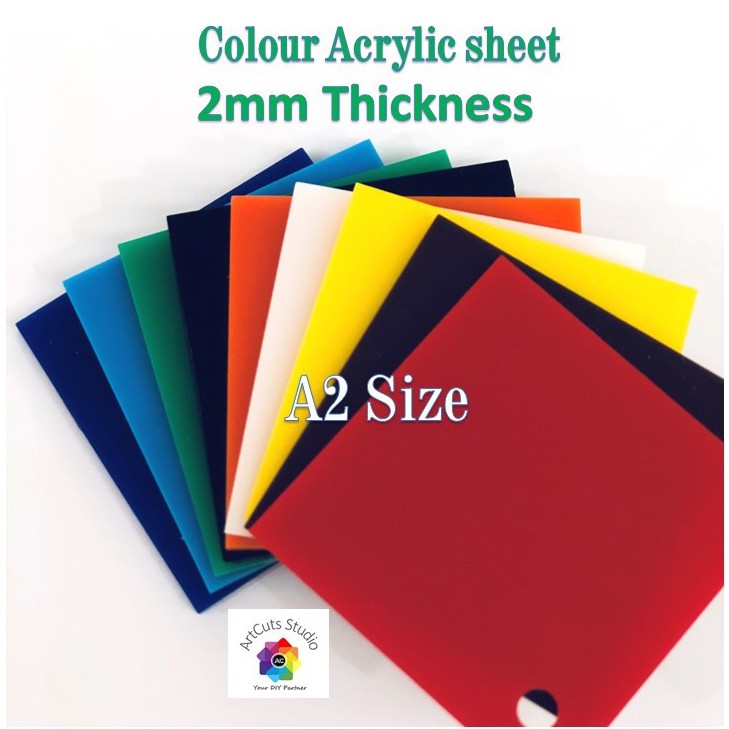 2mm Transparent Color Casting Acrylic Sheet A2 Size - For DIY Project ...