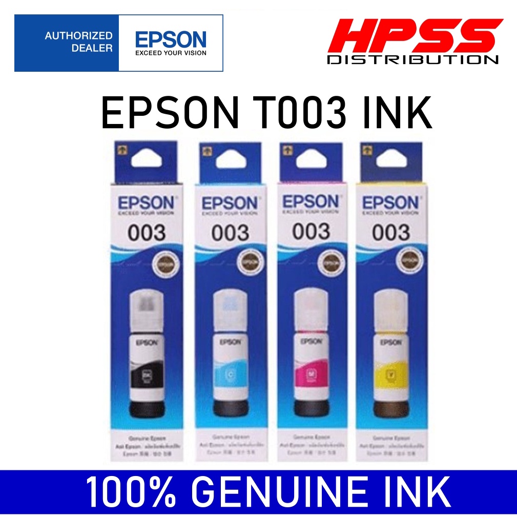 ORIGINAL EPSON 003 V100 BLACK 65ML REFIL INK TANK INK. FOR PRINTER L110 ...