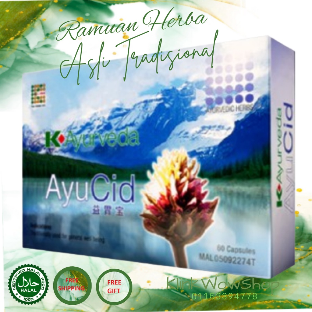 ORIGINAL FOOD SUPPLEMENT K-Ayurveda AyuCid MELEGAKKAN ULSER ASID DALAM ...