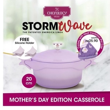 Chefology Stomwave Casserole Pot 20cm Violet | Shopee Malaysia