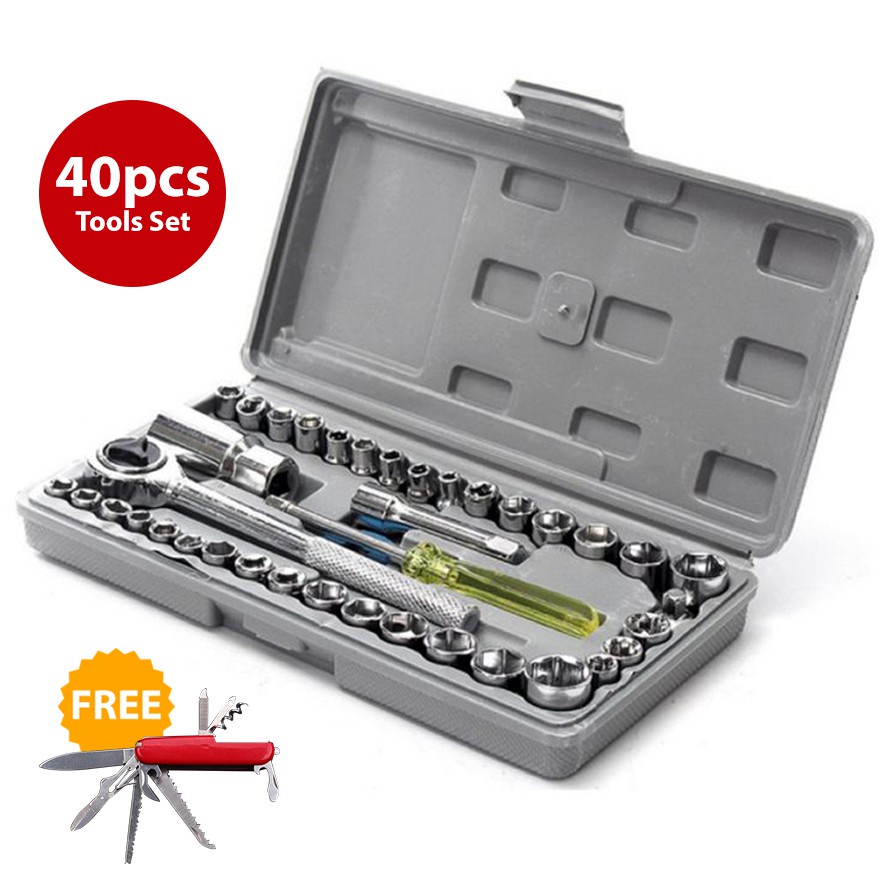 40pcs Wrench Set Socket Set Toolbox Spanner Set Box tool set spanar automotive Spanner Wrench ...