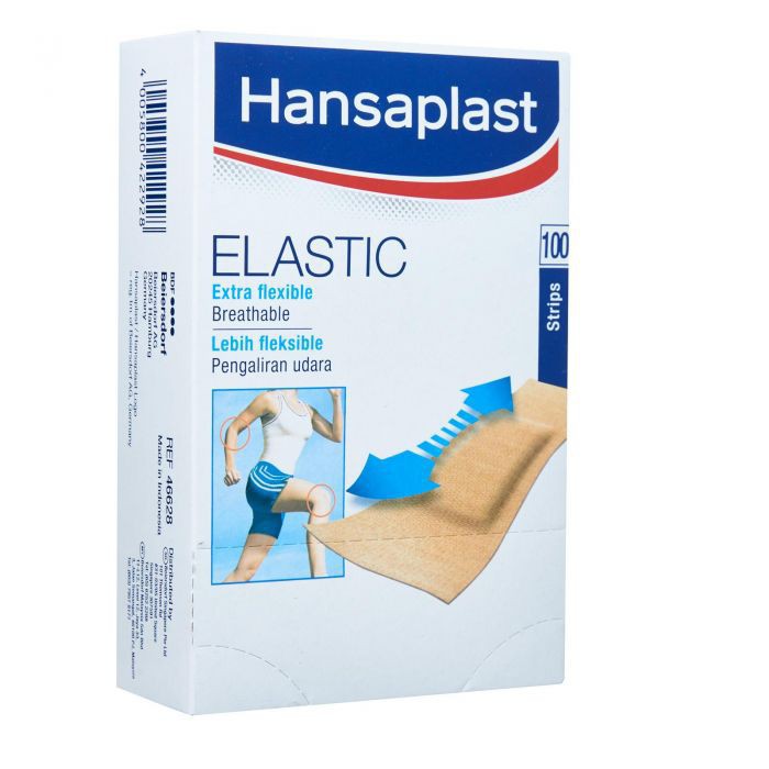 HANSAPLAST ELASTIC 100 strips Plaster Luka Berubat, First Aid Strips ...