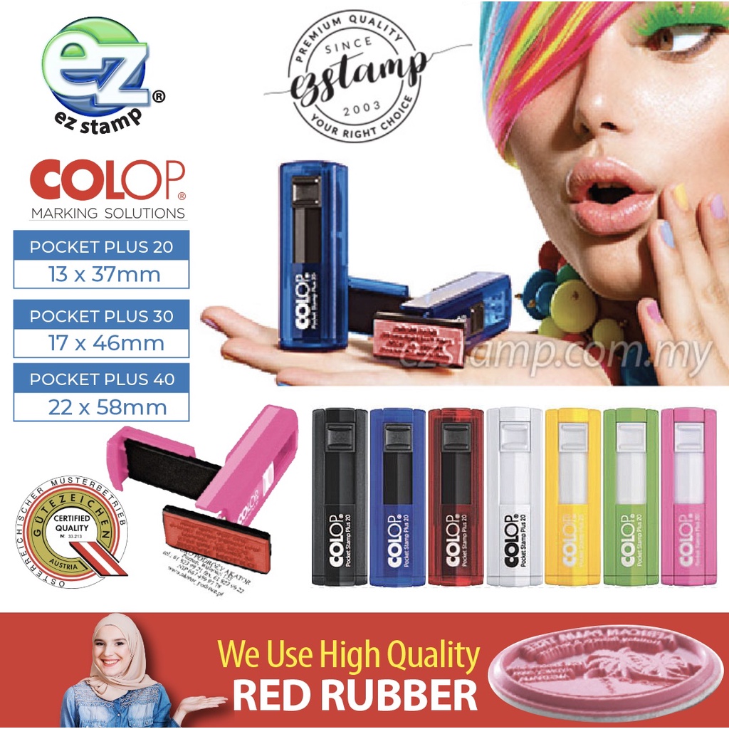 Stamp Chop Colop Pocket Plus 30 / Pocket Plus 20 / Pocket Stamp / Nurse Stamp / Self Inking ...