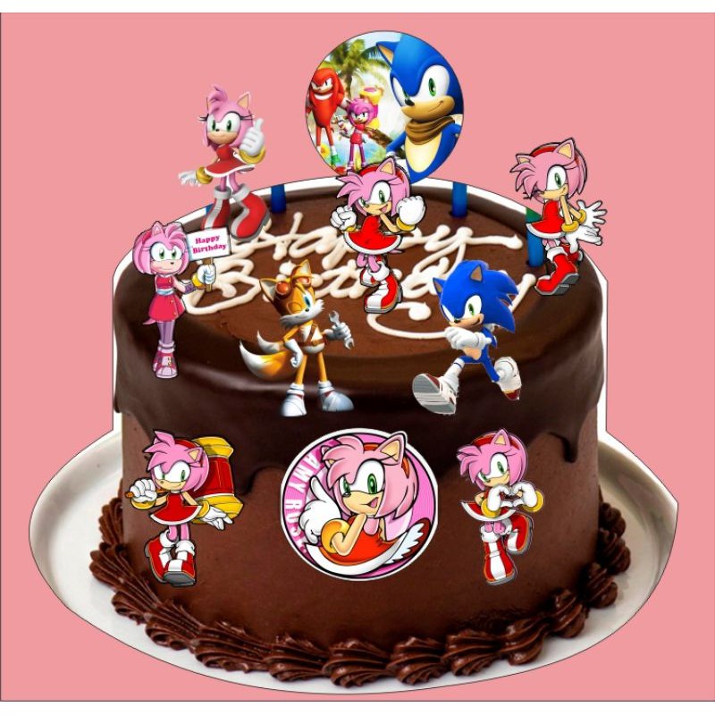 amyrose Amy rose sonic hedgehog cake topper (1set) | Shopee Malaysia