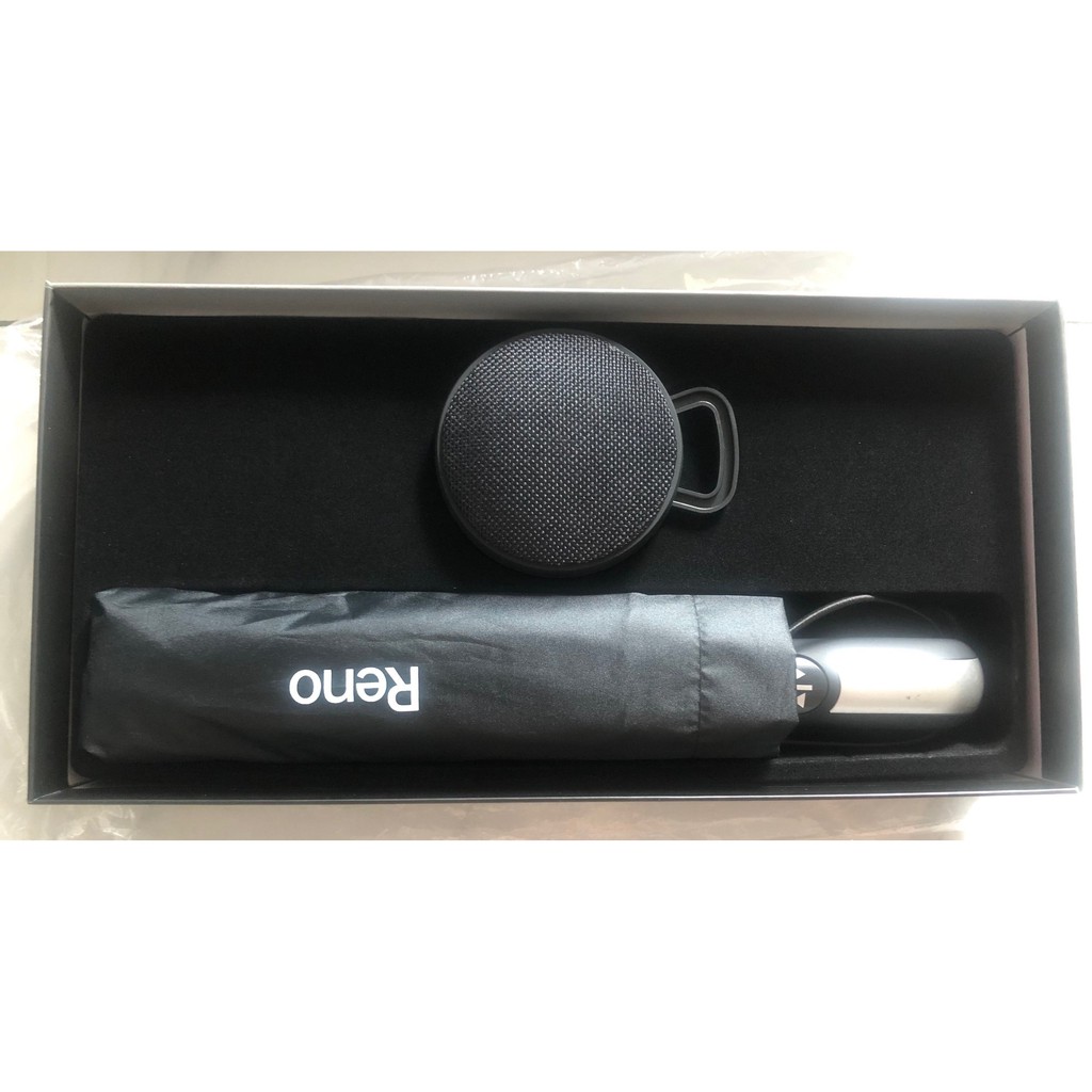 Oppo reno Bluetooth Speaker & Umbrella Set (Blk & White Color) | Shopee ...