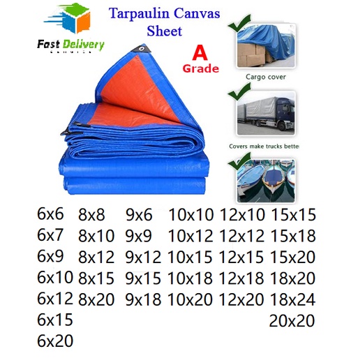 Blue Orange Grade A (1414) Heavy Duty Canvas(6-10)/Tarpaulin Canopy ...
