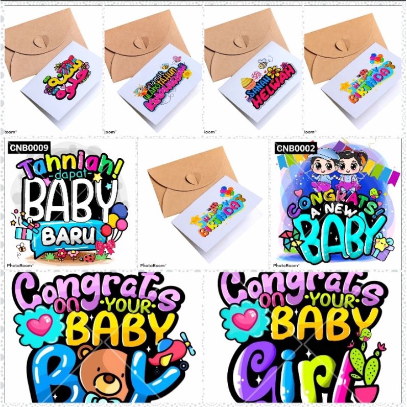Happy birthday card Newborn card Kad hari lahir | Shopee Malaysia