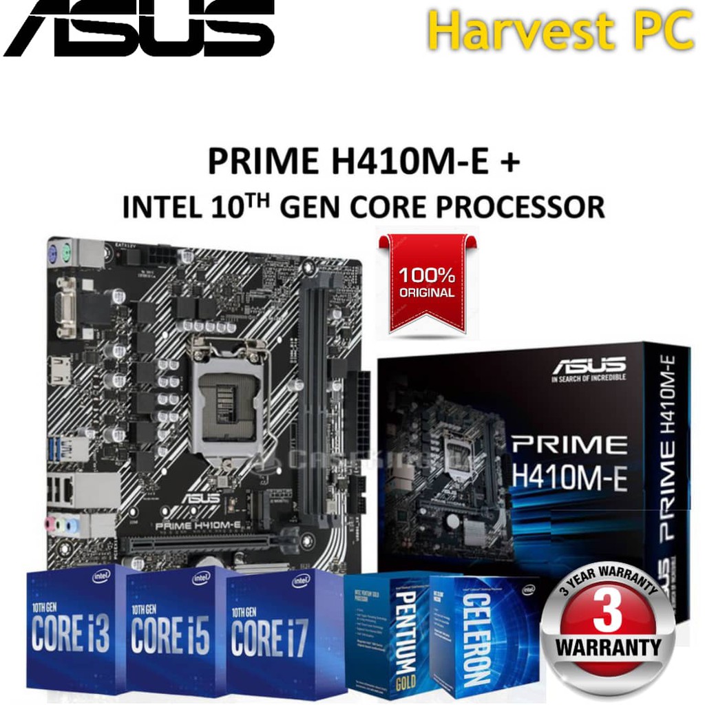 Intel 10th Gen Core Processor + Asus Prime H410M-E Motherboard - Bundle ...