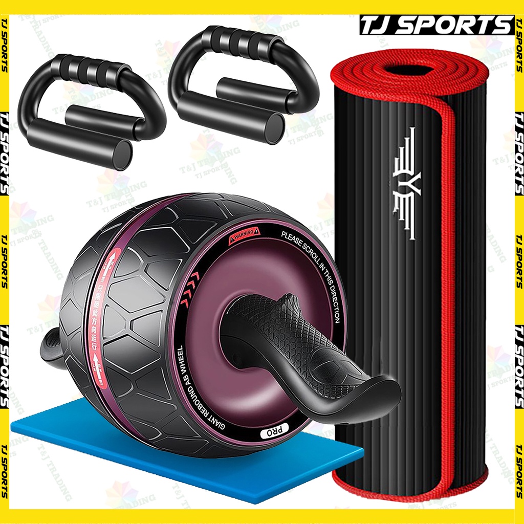 Home Workout Set ABS Roller Abdominal Core Gym Roller Push Up Bar Thick ...